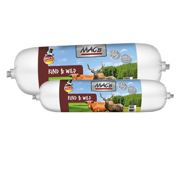 MAC's Dog Wurst Rind und Wild Nassfutter für Hunde in Wurstform – mein ...